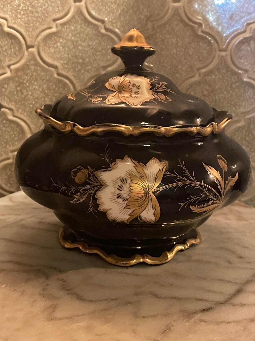 Linder Kueps Bavaria - Isabel Cobalt Porcelain Bowl With 24K Accents ...