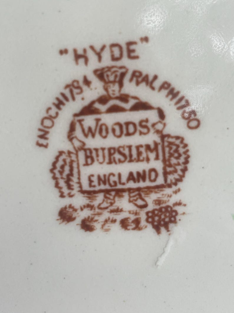 Woods Burslem (6) Art Deco Harvest Smooth Edged 10 Inch Dinner Plates ...