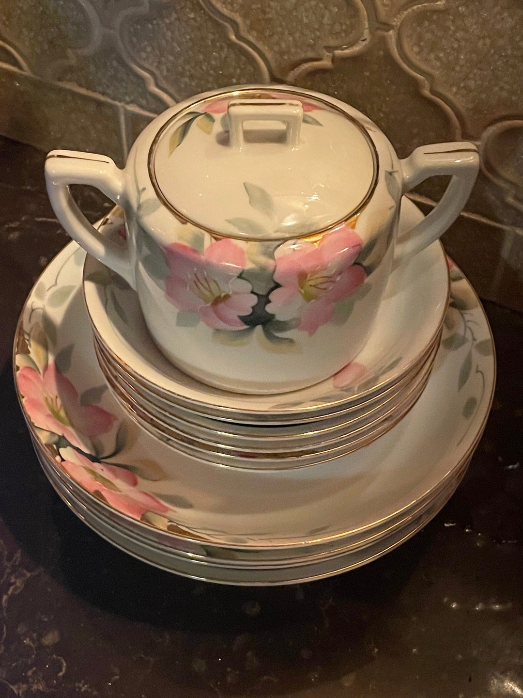 Antique Noritake in Azalea Pattern - Etsy