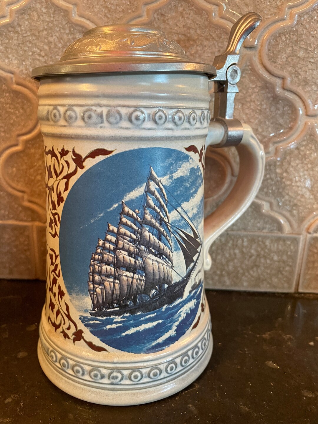 ALWE Beer Stein Pewter Lidded Beer Stein Germany - Etsy