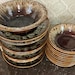 Harker Canonsburg Rawhide Plates Cereal Bowls Serving Pieces Brown Drip ...