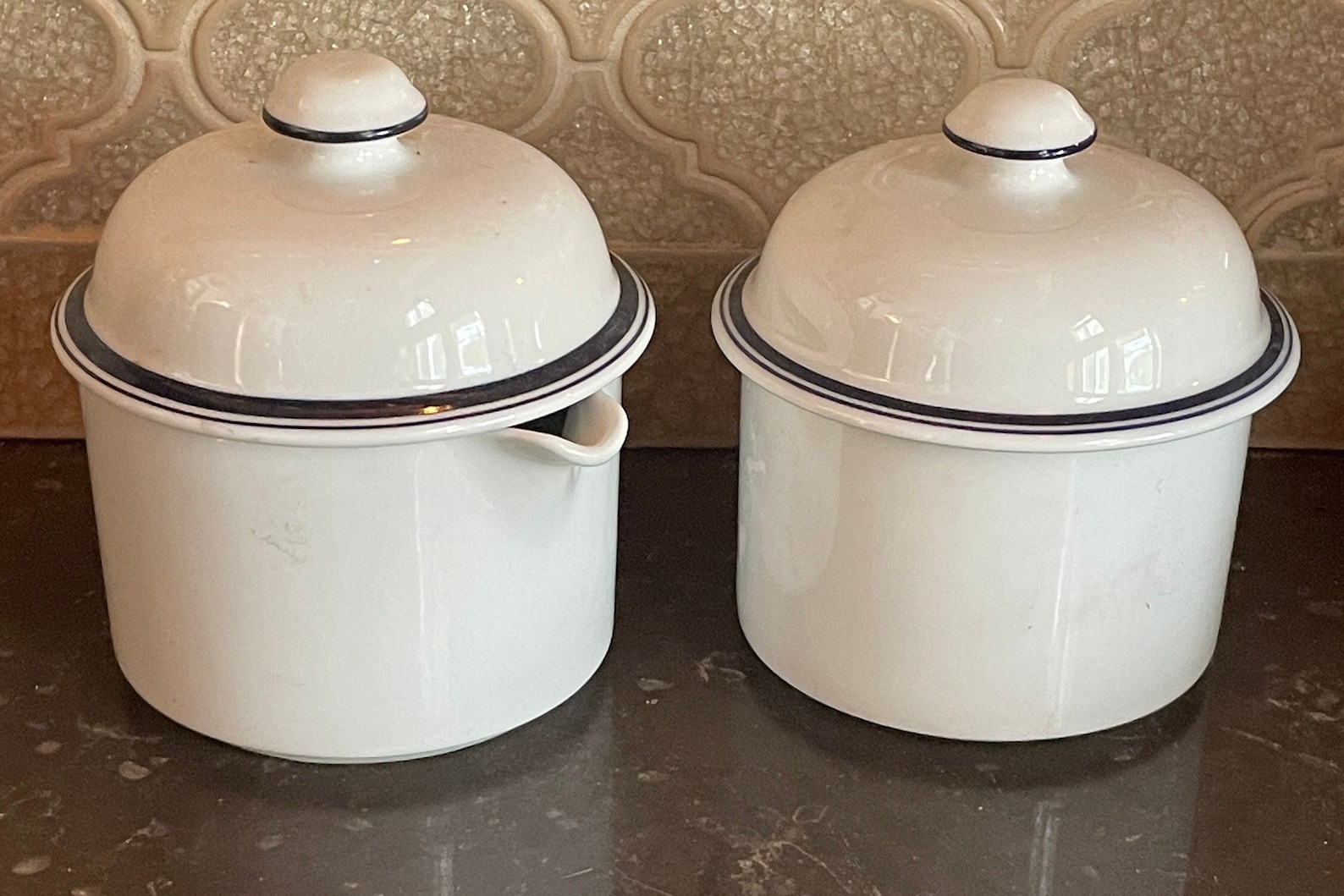 Dansk Bistro Cream and Sugar Set in Classic CHRISTIANSHAVN BLUE Pattern ...