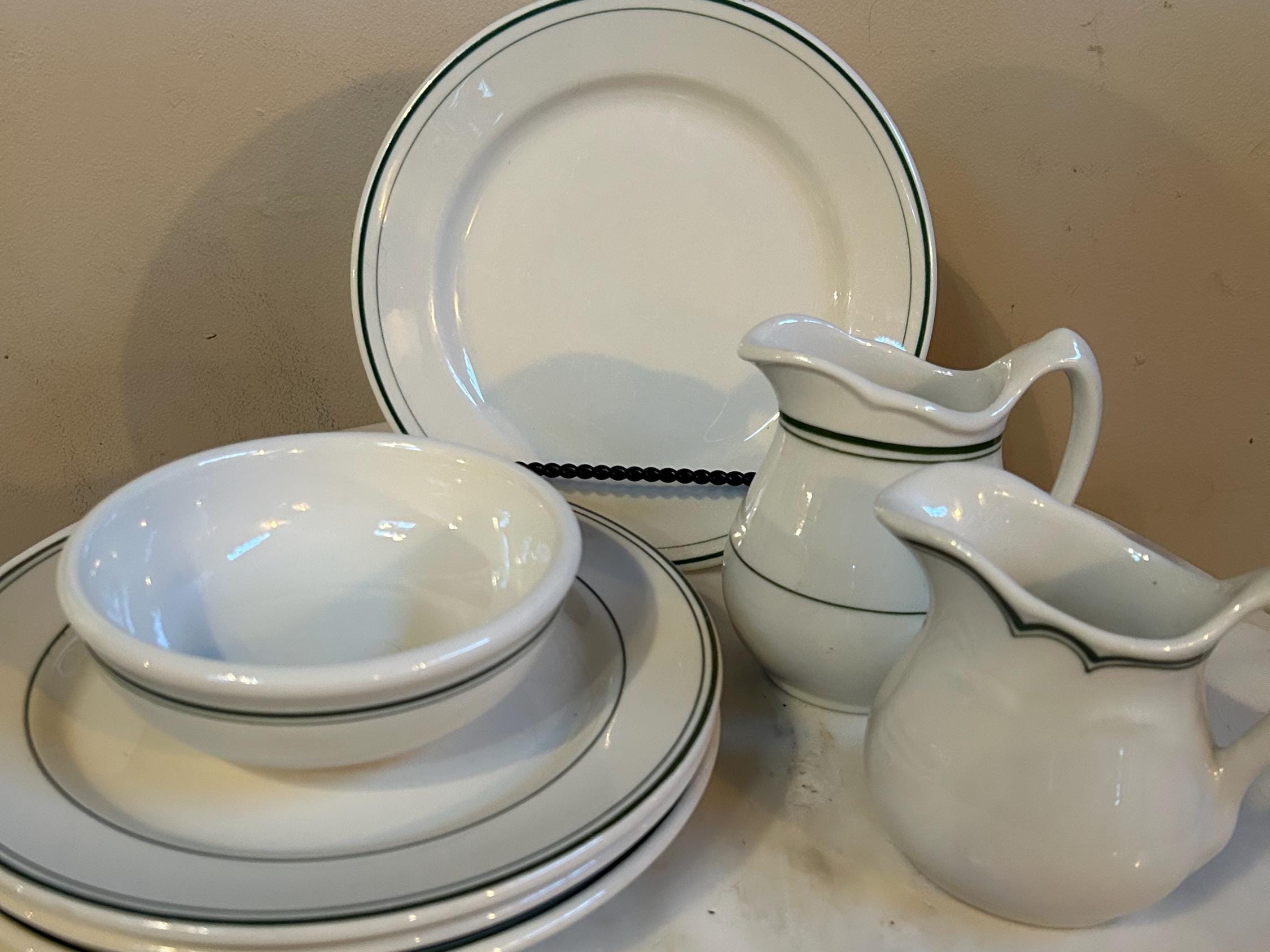 Green Stripe Restaurant Ware Buffalo Shenango Sterling China Vintage 9 ...