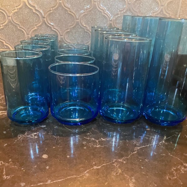 Blue Glassware - Etsy