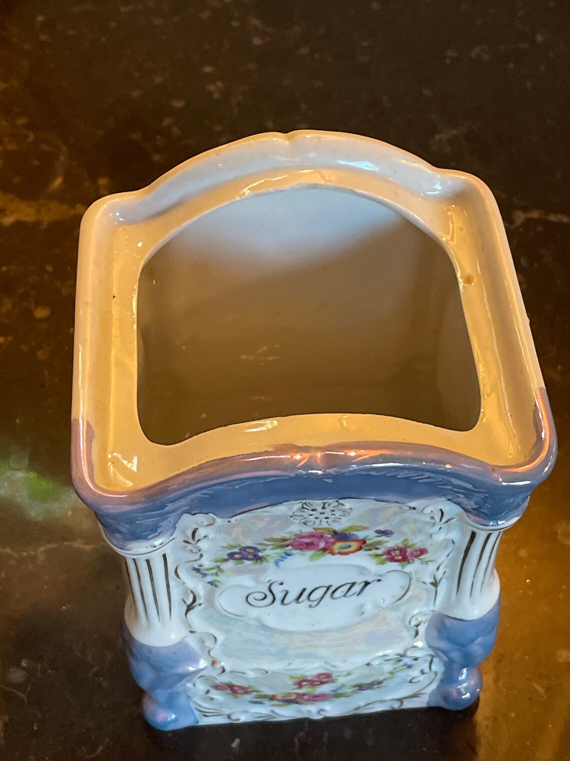 Vintage Set Lusterware Porcelain Canisters Victorian Style Iridescent ...