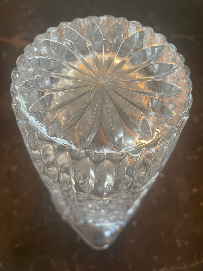 Vintage Hobstar Patterned Heavy Crystal Pitcher - Etsy