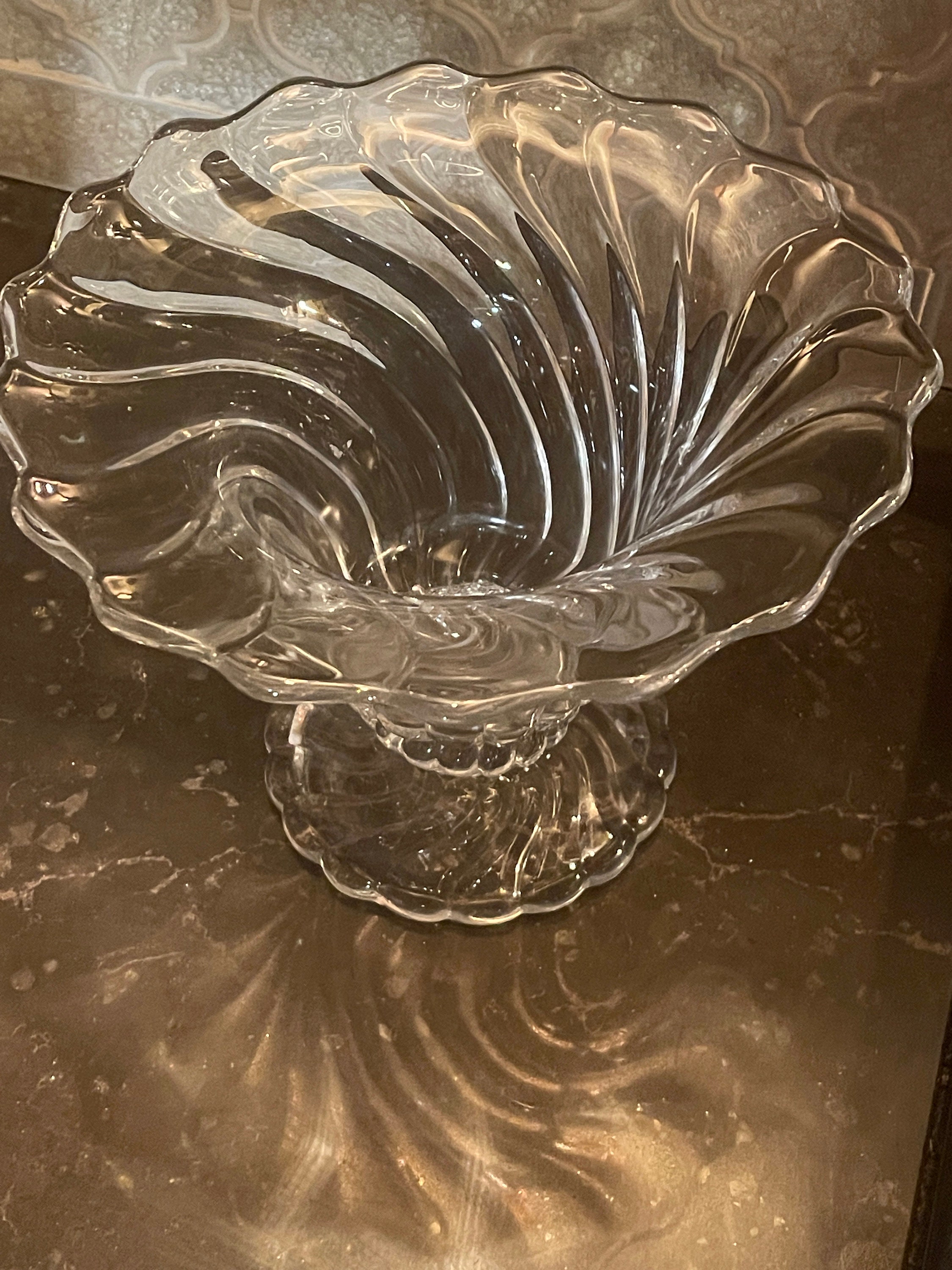 Fostoria Elegant Glass ~ COLONY ~ Large Footed Swirled Flared Vase - Etsy