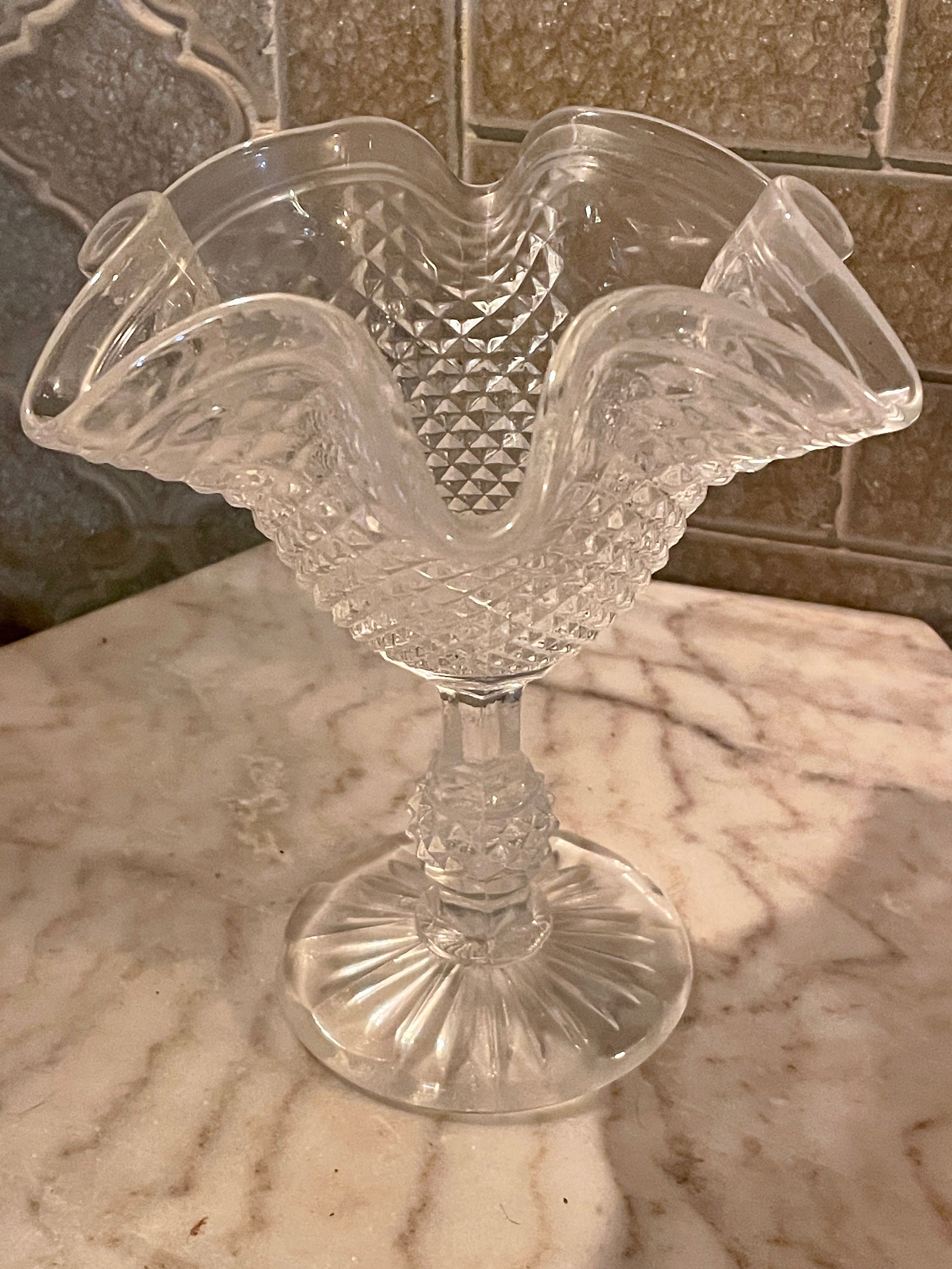 Vintage (4) FENTON Pedestal Dessert/candy Dishes With Ruffled Edges in ...