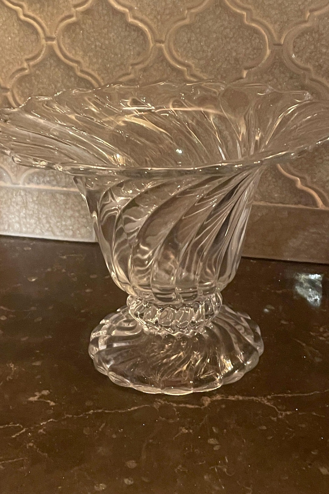 Fostoria Elegant Glass ~ COLONY ~ Large Footed Swirled Flared Vase - Etsy