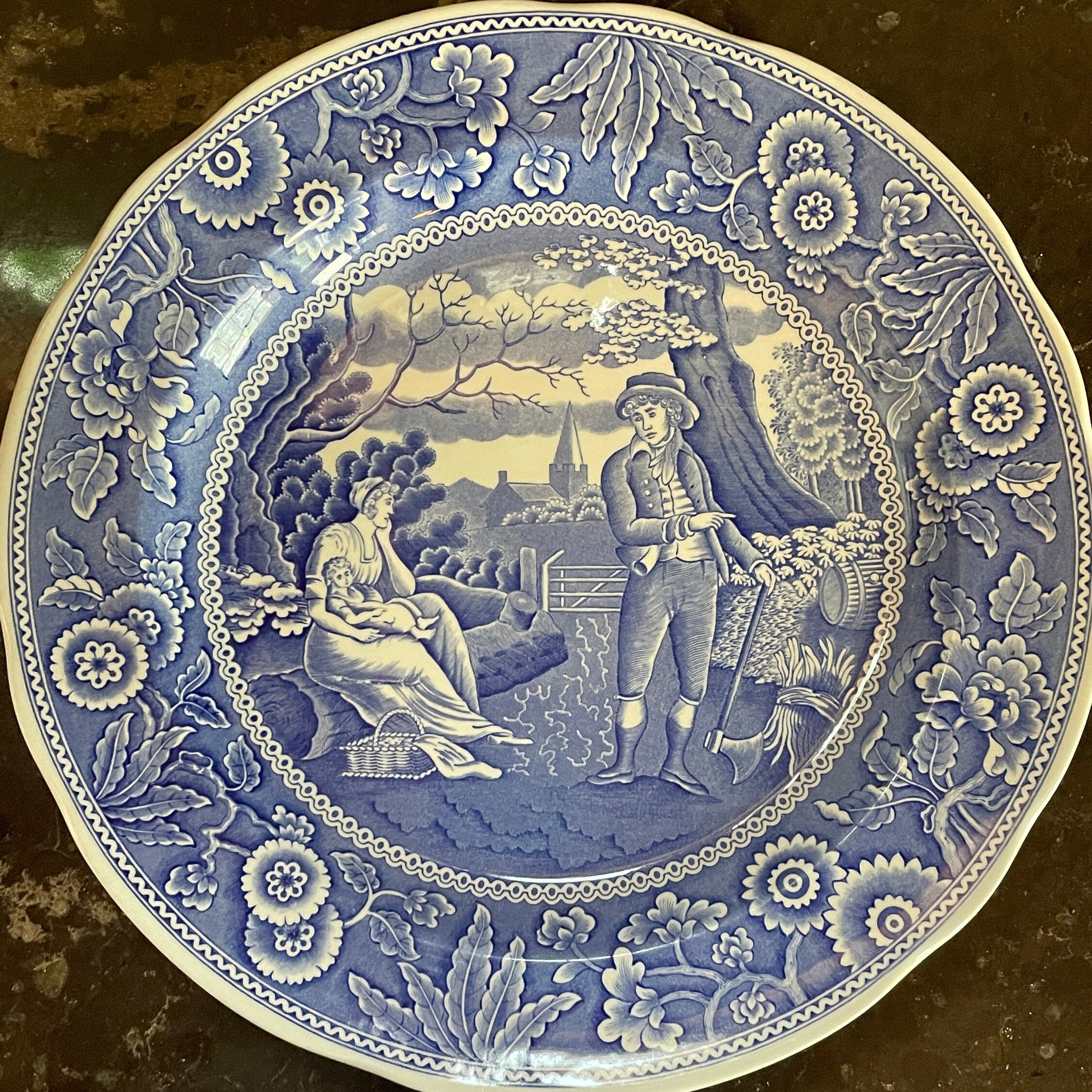 Spode Blue Room Collection Woodman 10.5 Plates England Vintage - Etsy