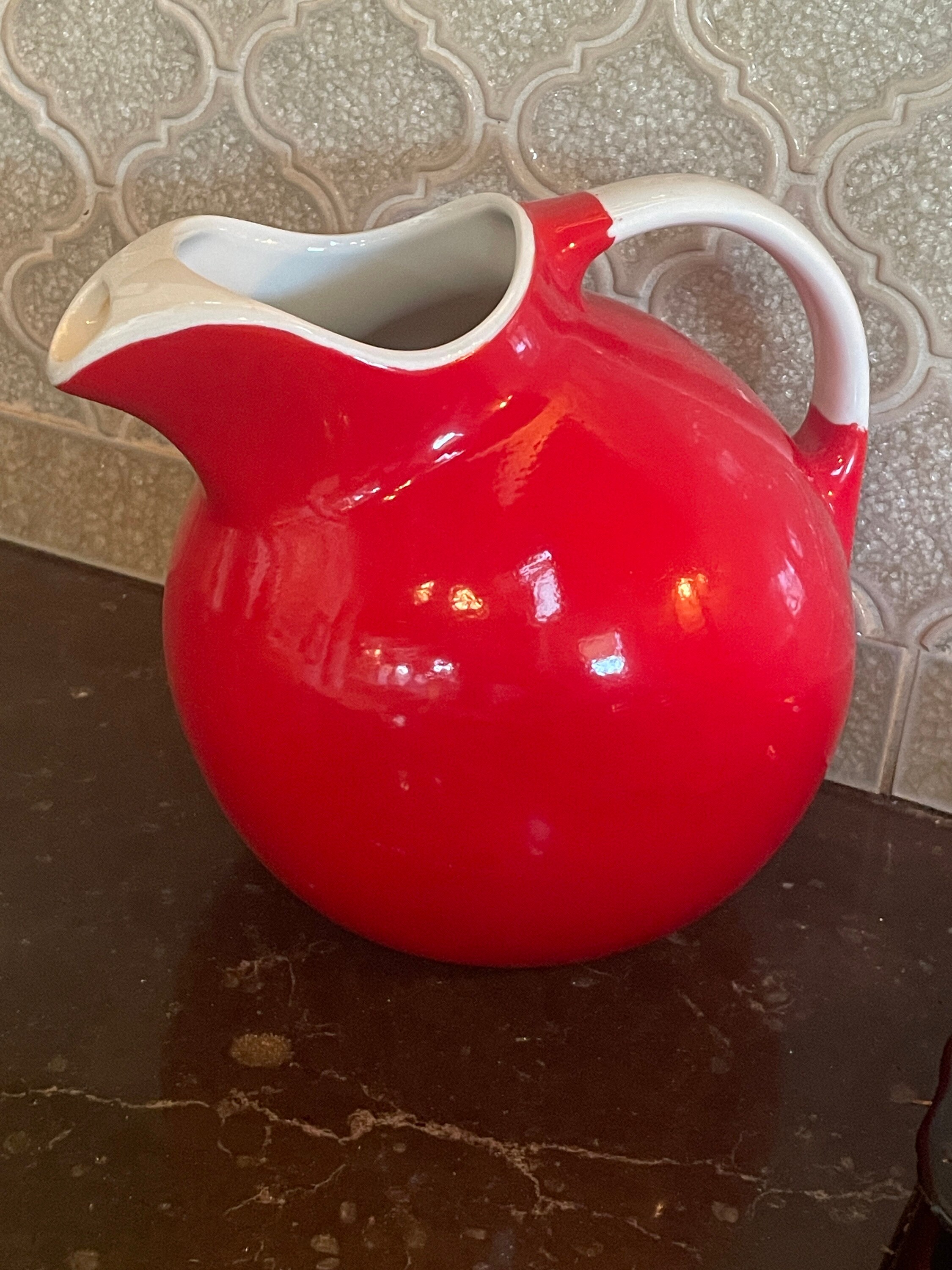 Hall Red Ball Pitcher 1950s Superior Stoneware Ironstone Cereal Bowls ...