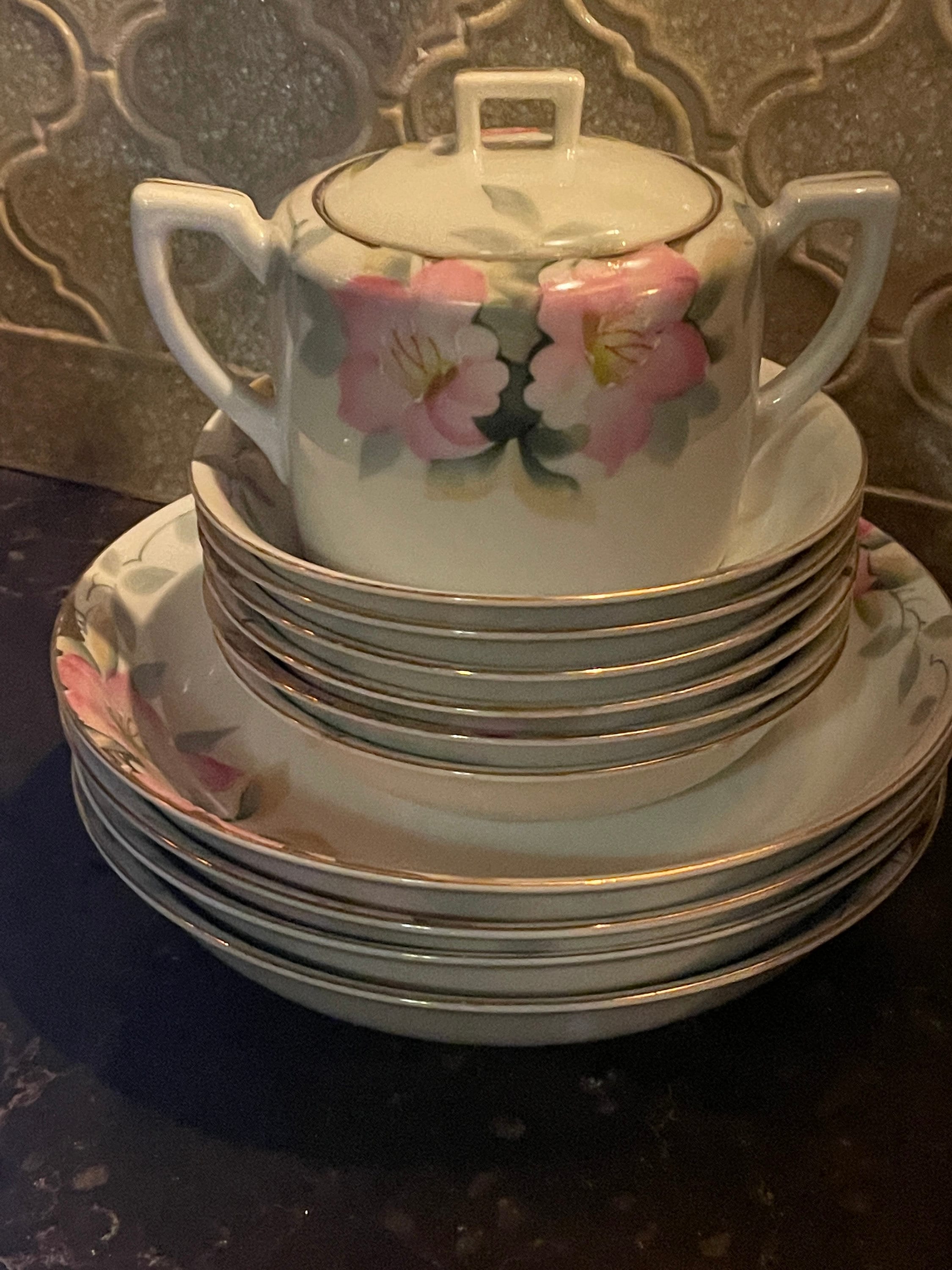 Antique Noritake in Azalea Pattern - Etsy