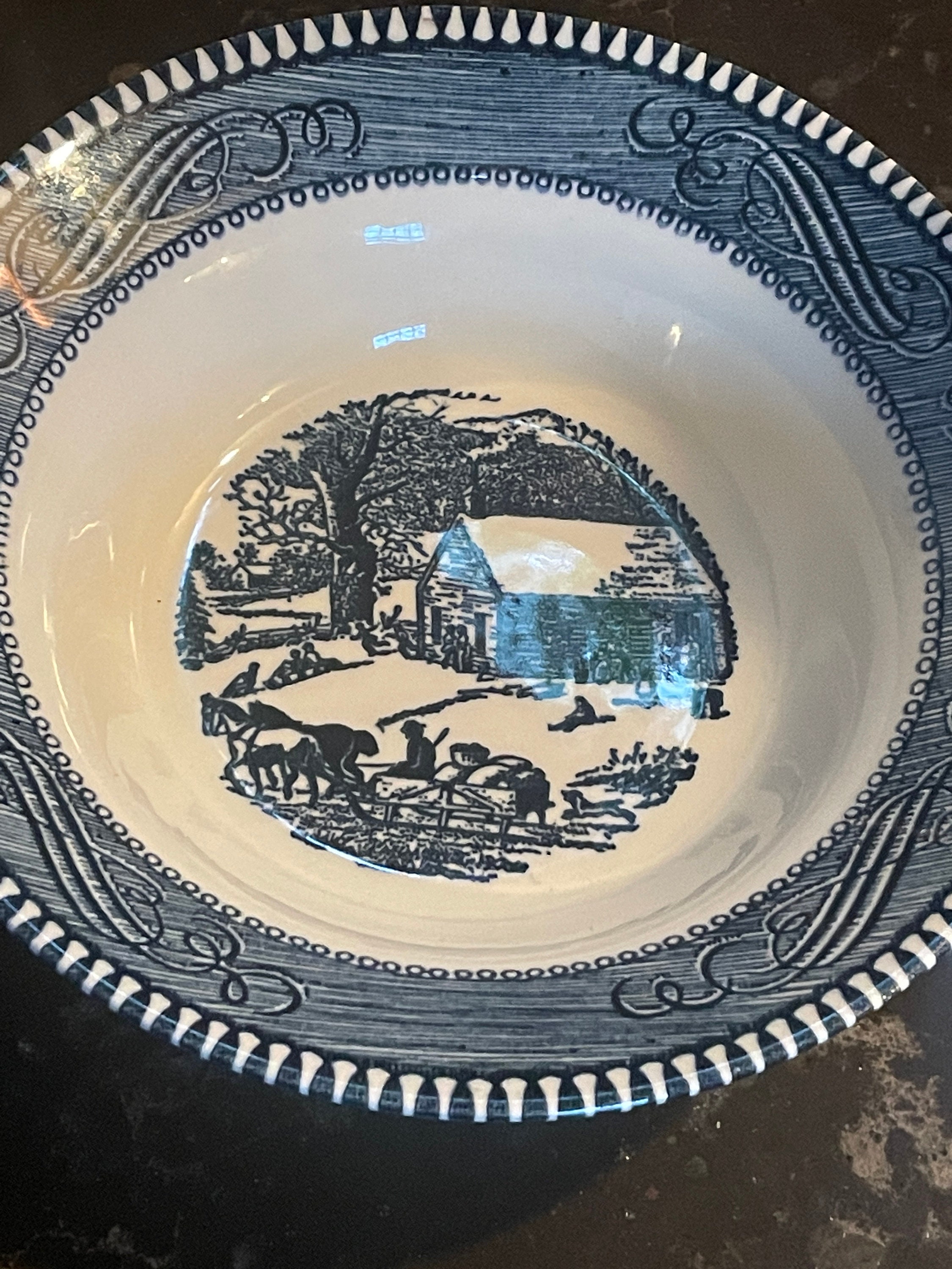 Currier and Ives Blue by ROYAL (USA) Dining and Serving Pieces - Etsy