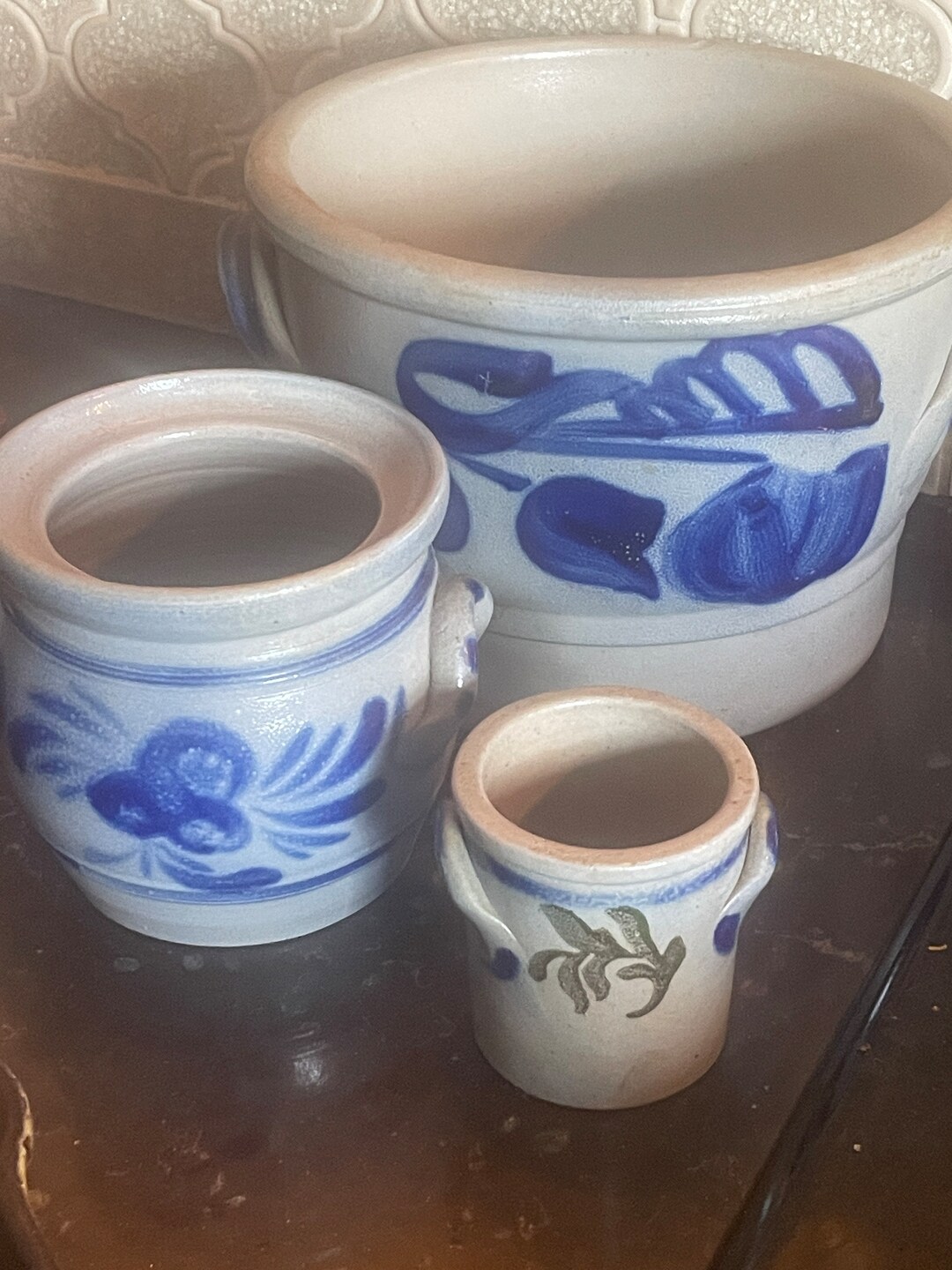 Salt Glazed Pottery (set of 3) German Salt Glazed Stoneware Crock With ...