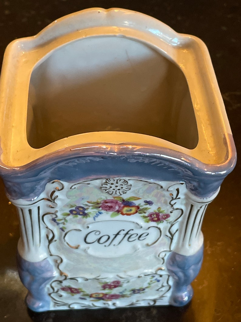 Vintage Set Lusterware Porcelain Canisters Victorian Style Iridescent ...