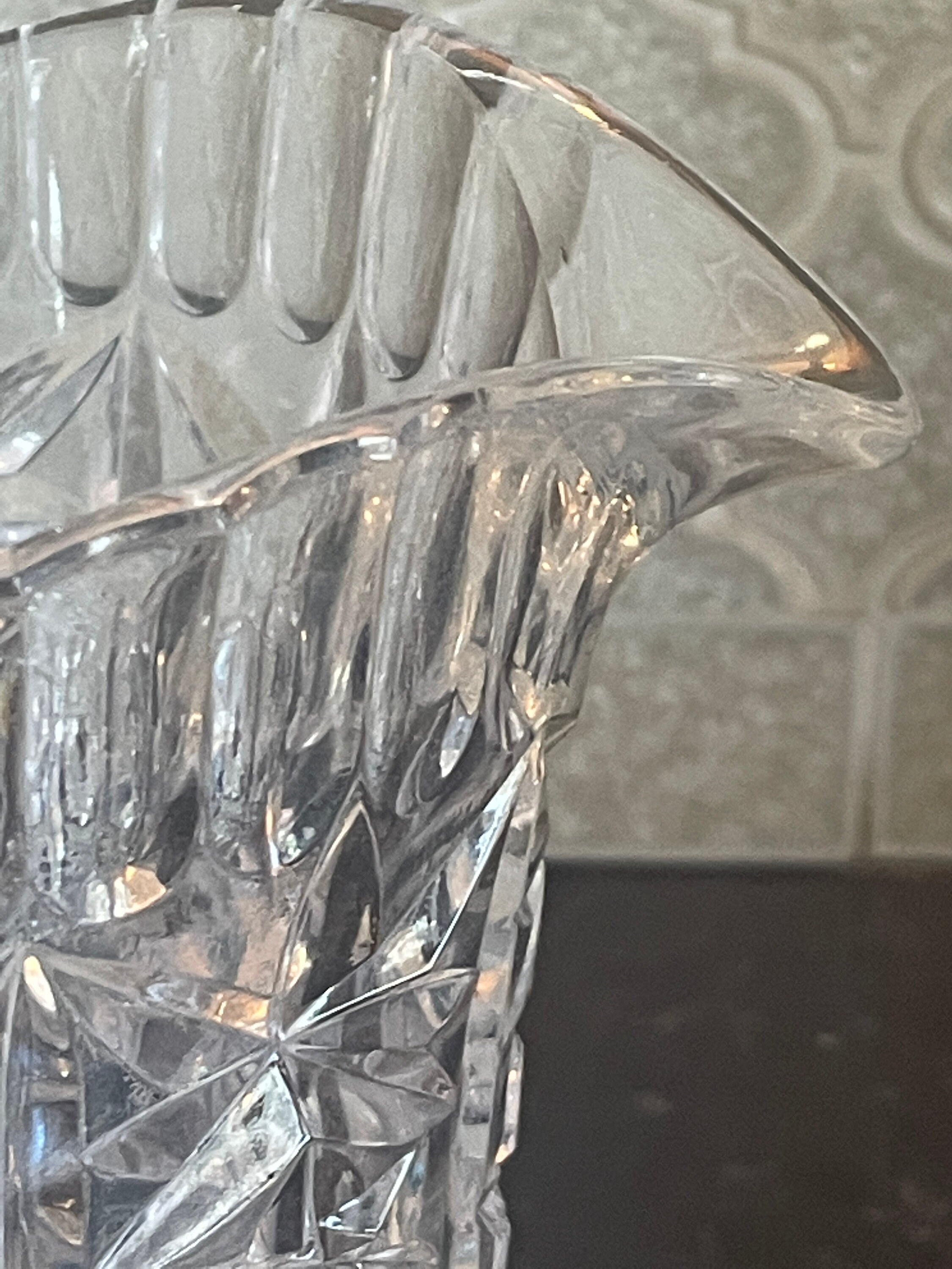 Vintage Hobstar Patterned Heavy Crystal Pitcher - Etsy