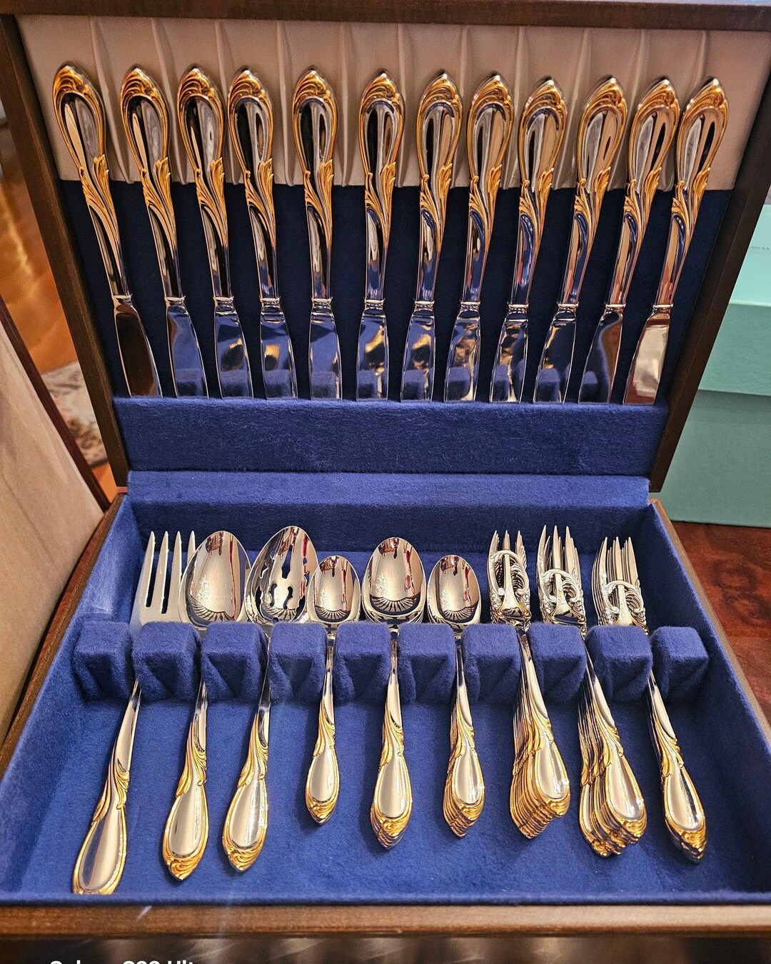 Yamazaki Cache Gold Accent Stainless Steel Service for Twelve, Art ...