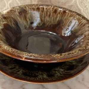 Harker Canonsburg Rawhide Plates Cereal Bowls Serving Pieces Brown Drip ...