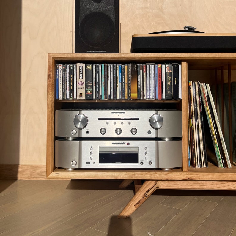 Bespoke Mid-century Record Player Cabinet, Vinyl & Media Storage. Solid ...