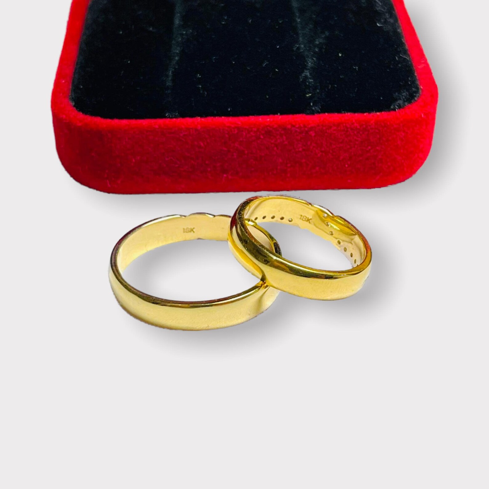 18K Two-tone Gold Wedding Ring for Couples Wedding Bands Rings 18K Gold ...