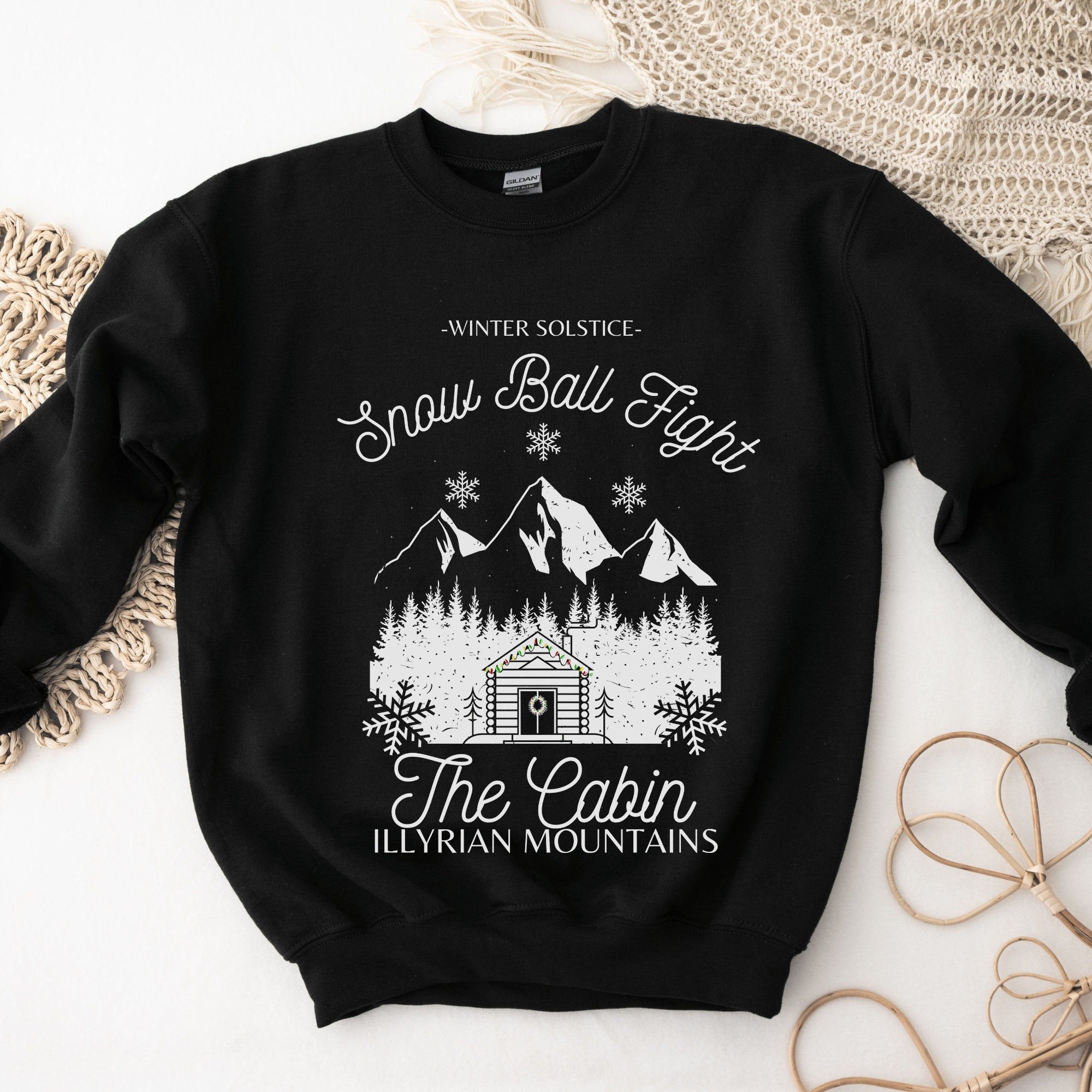 ACOTAR Christmas Jumper Winter Solstice Snow Ball Fight Illyrian ...