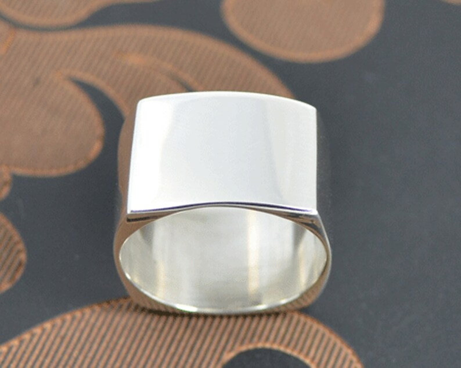 Square Band Ring. Sterling Silver Square Ring. Silver Geometric Ring ...