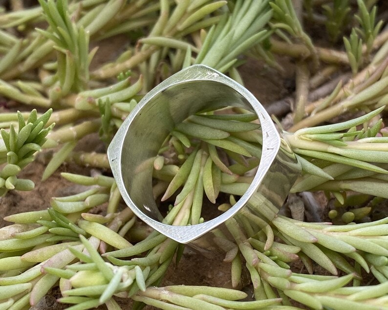 Square Band Ring. Sterling Silver Square Ring. Silver - Etsy