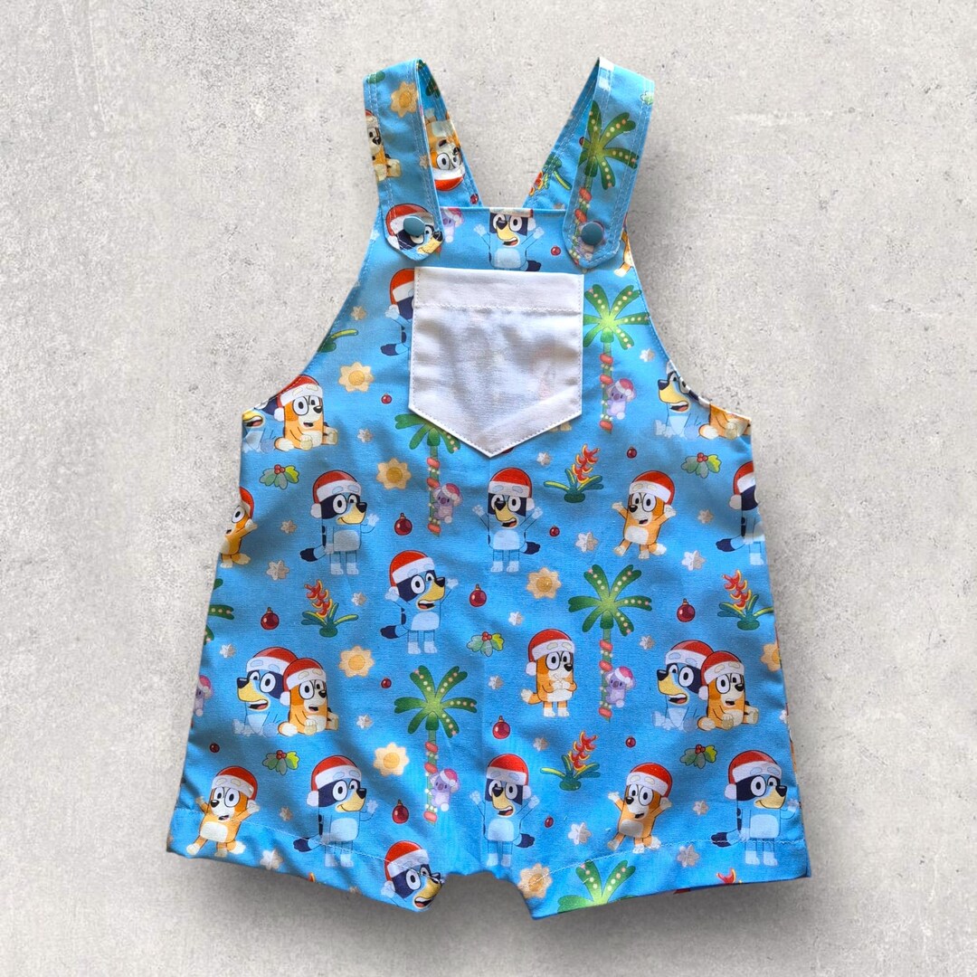 Bluey Christmas Overalls Made From Licensed Bluey Fabric - Etsy