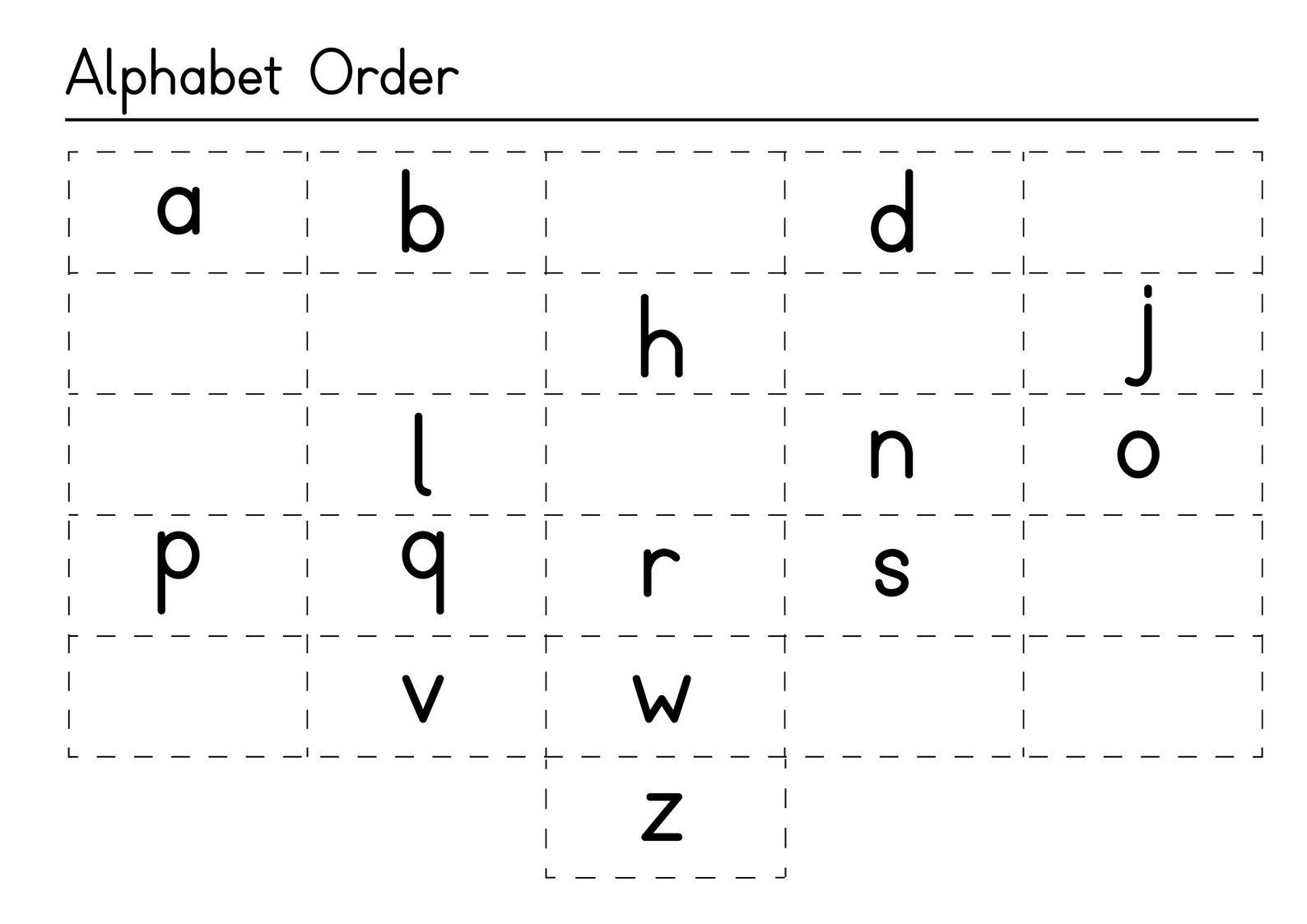 10printable ABC Order Work Mats/worksheets. Preschool-kindergarten ...