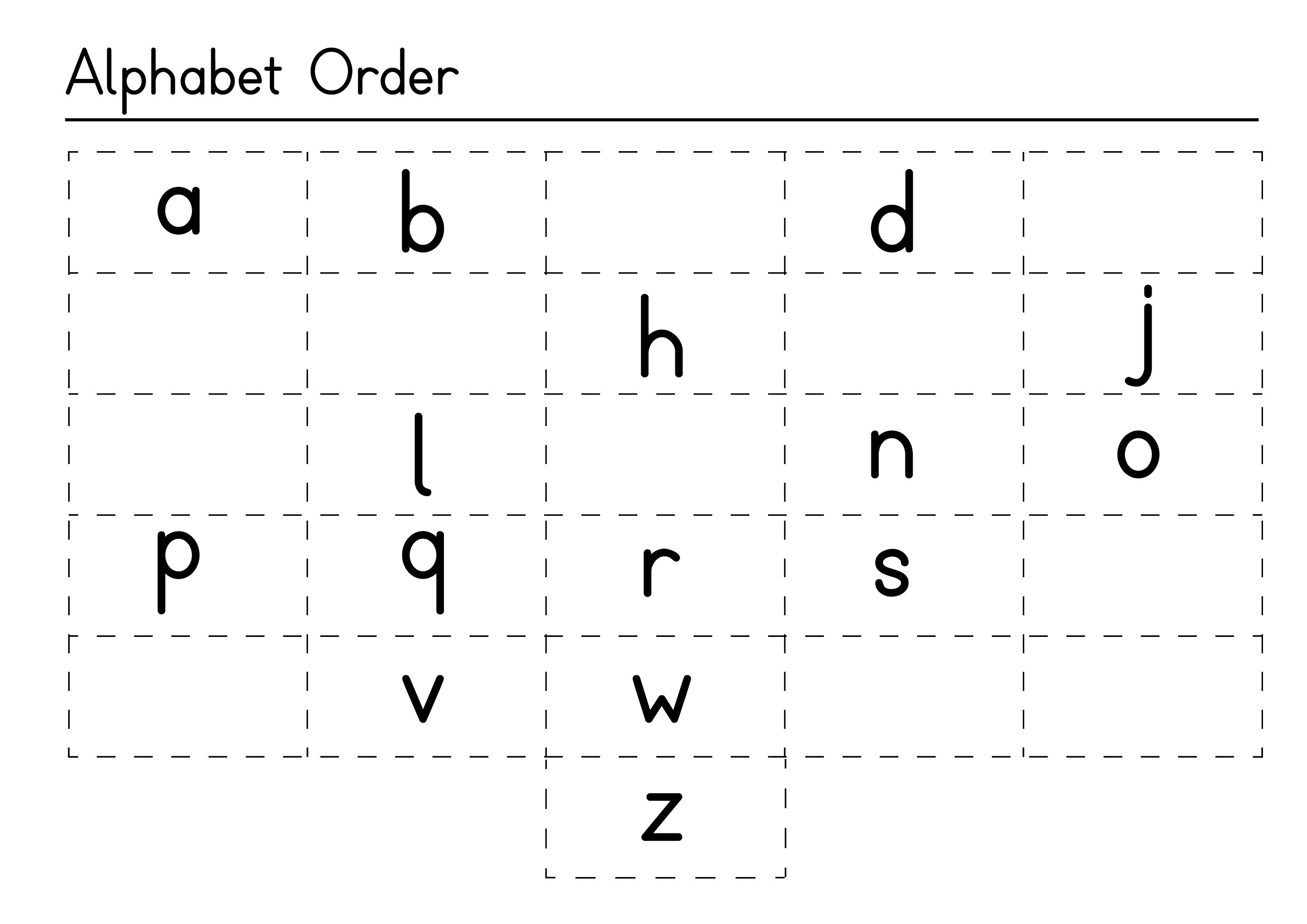 10printable ABC Order Work Mats/worksheets. Preschool-kindergarten ...