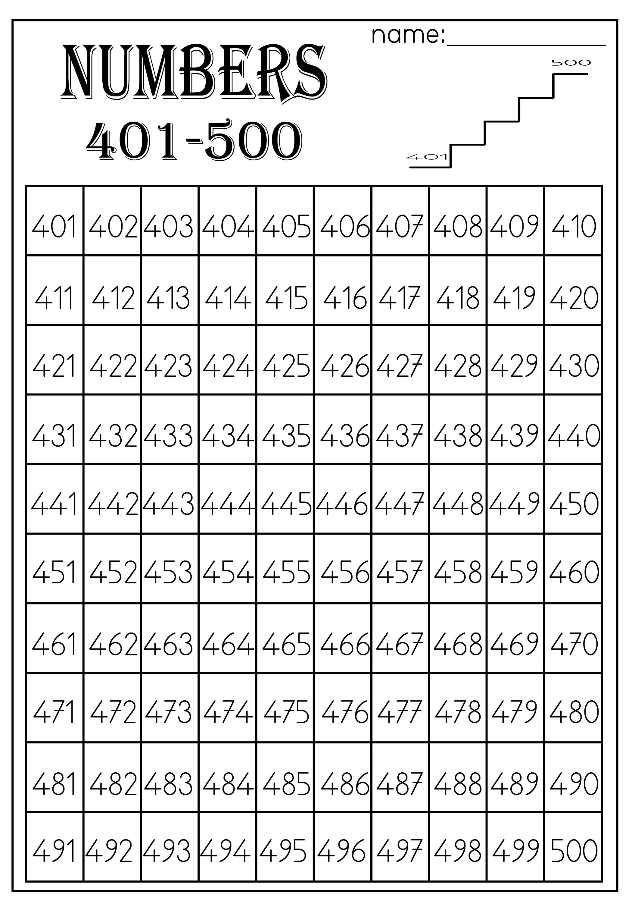 1-1000 Numbers Printable 10 Pages Worksheet - Etsy
