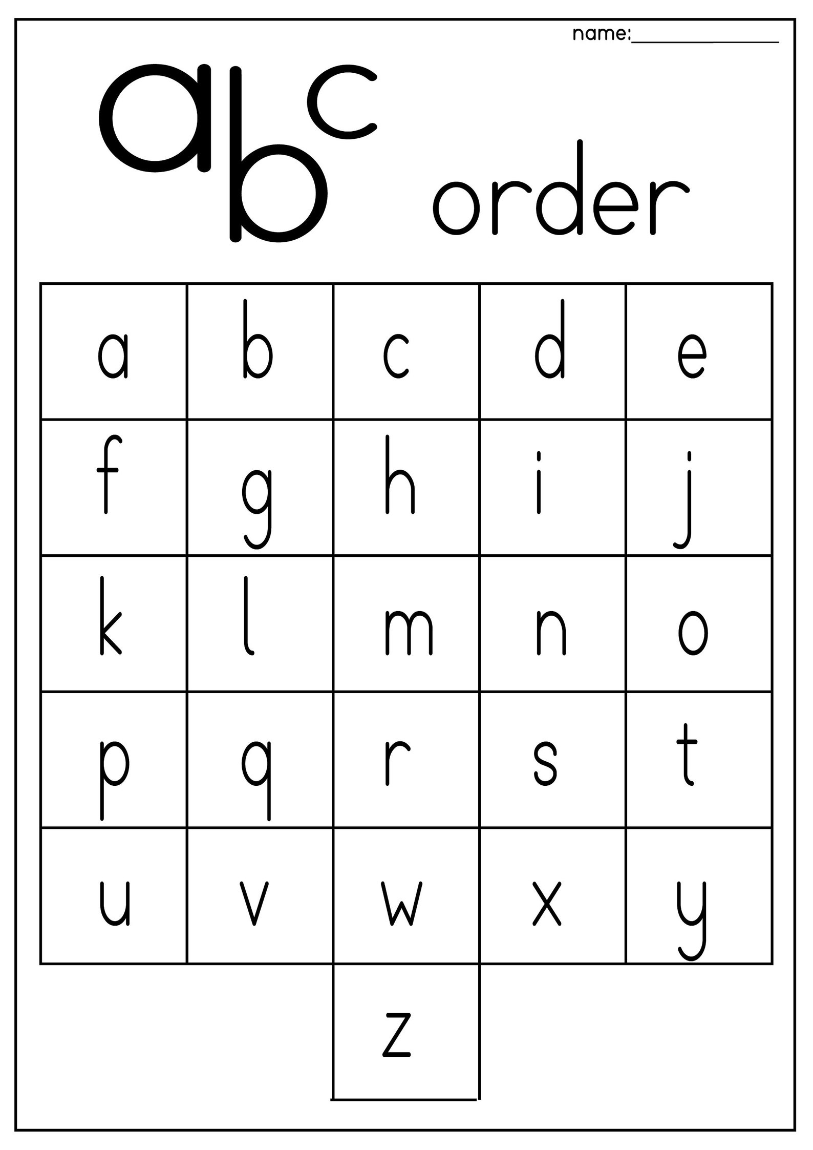 6 Printable ABC Order Work Mats/worksheets. Preschool-kindergarten ...