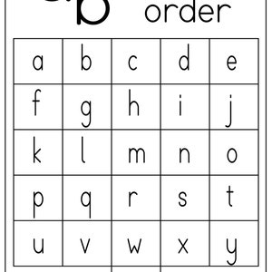 6 Printable ABC Order Work Mats/worksheets. Preschool-kindergarten ...