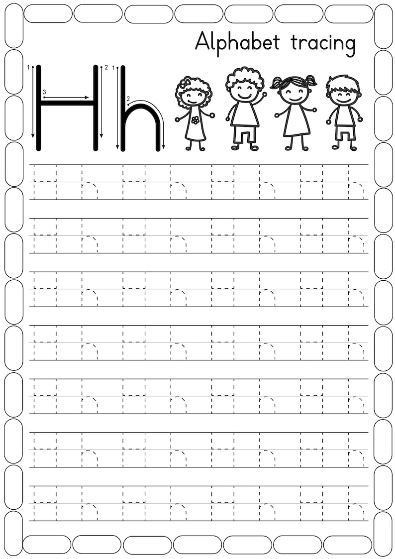 Alphabet Tracing Worksheets: Uppercase Handwriting (PDF) - Etsy