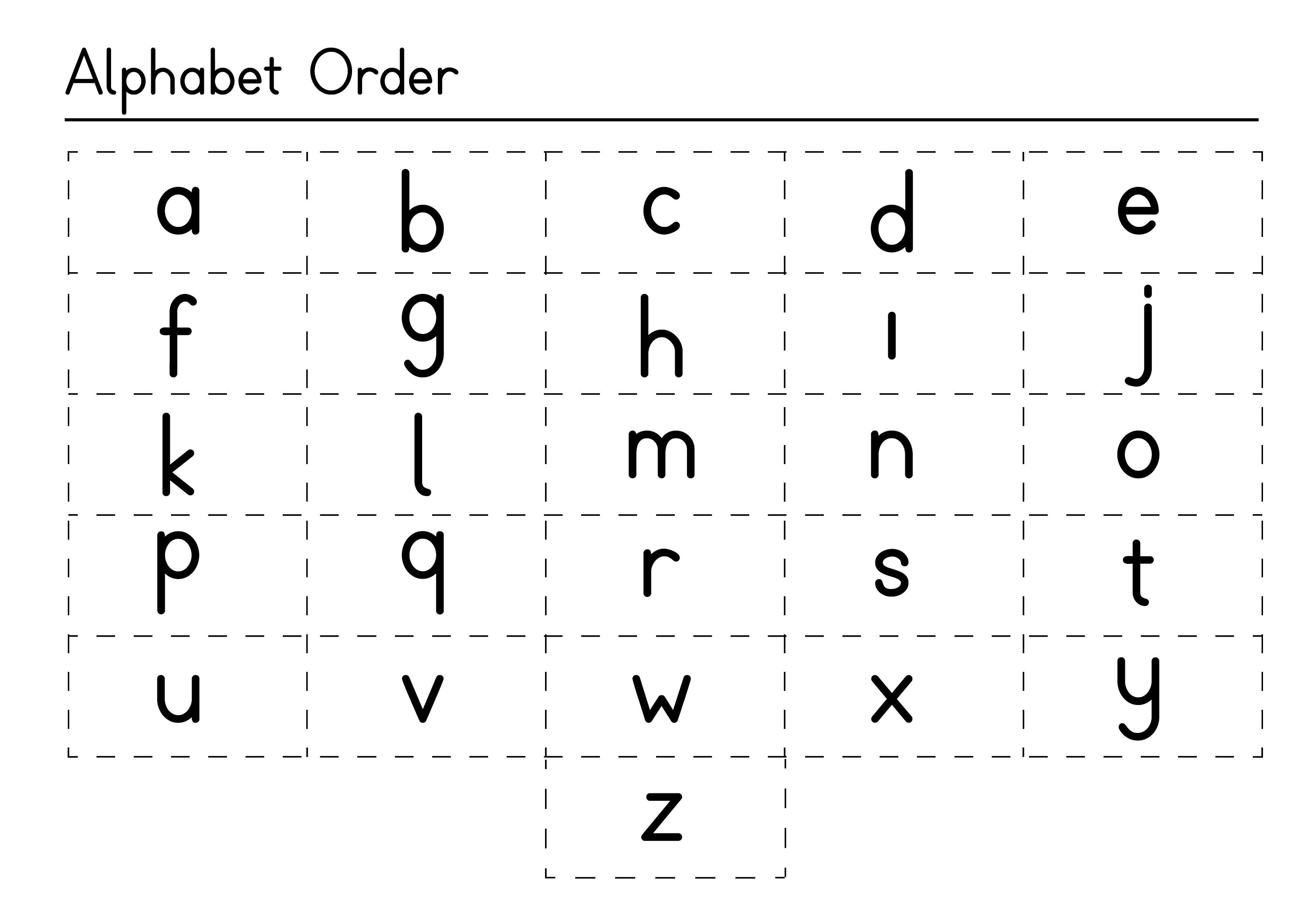 10printable ABC Order Work Mats/worksheets. Preschool-kindergarten ...