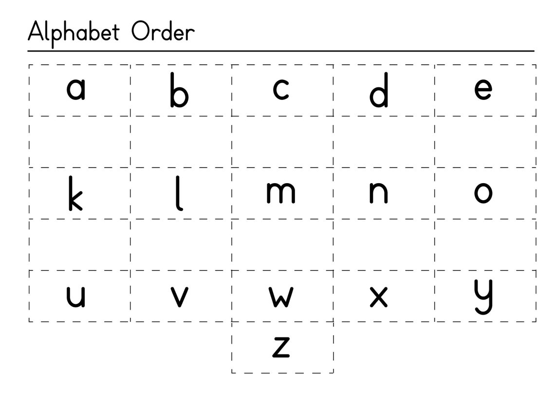 10printable ABC Order Work Mats/worksheets. Preschool-kindergarten ...