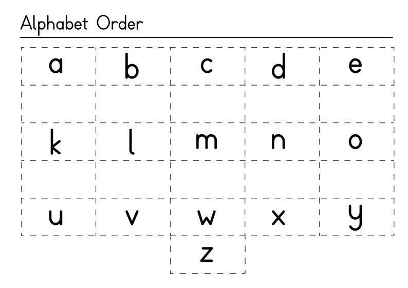10printable ABC Order Work Mats/worksheets. Preschool-kindergarten ...