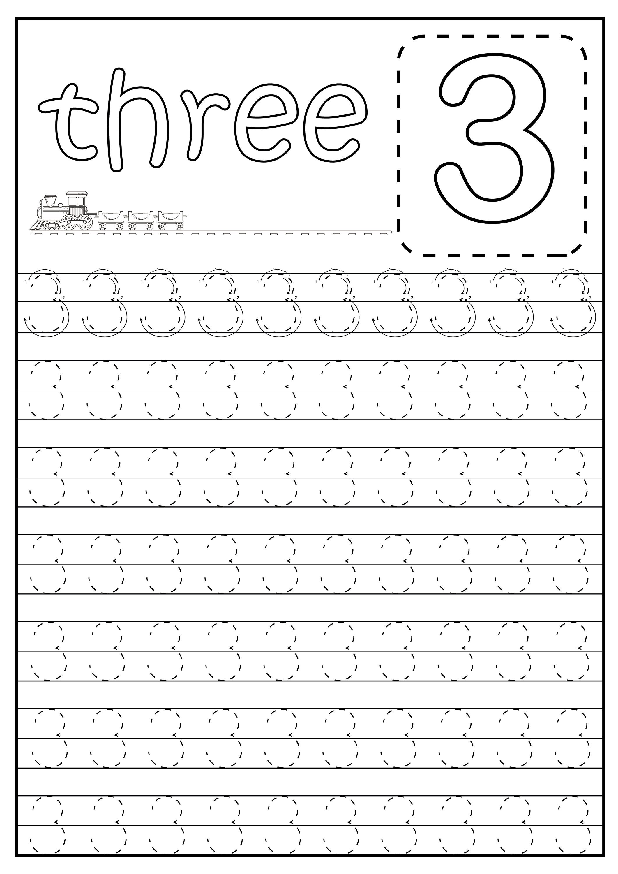 Numbers 0-9 Tracing Worksheet: 10 Pages Printable (digital Download) - Etsy