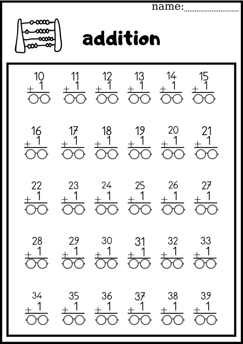16 Pages Addittion/printable Worksheet /work Page/homework - Etsy