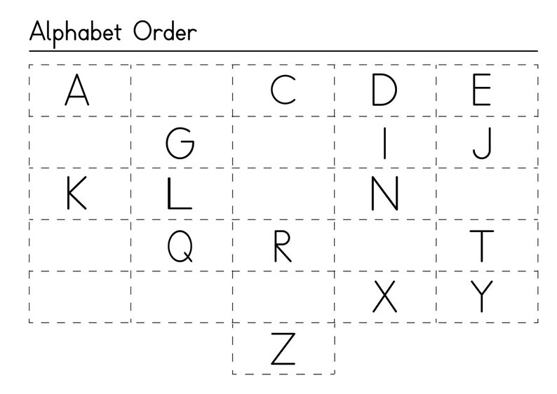 10printable ABC Order Work Mats/worksheets. Preschool-kindergarten ...