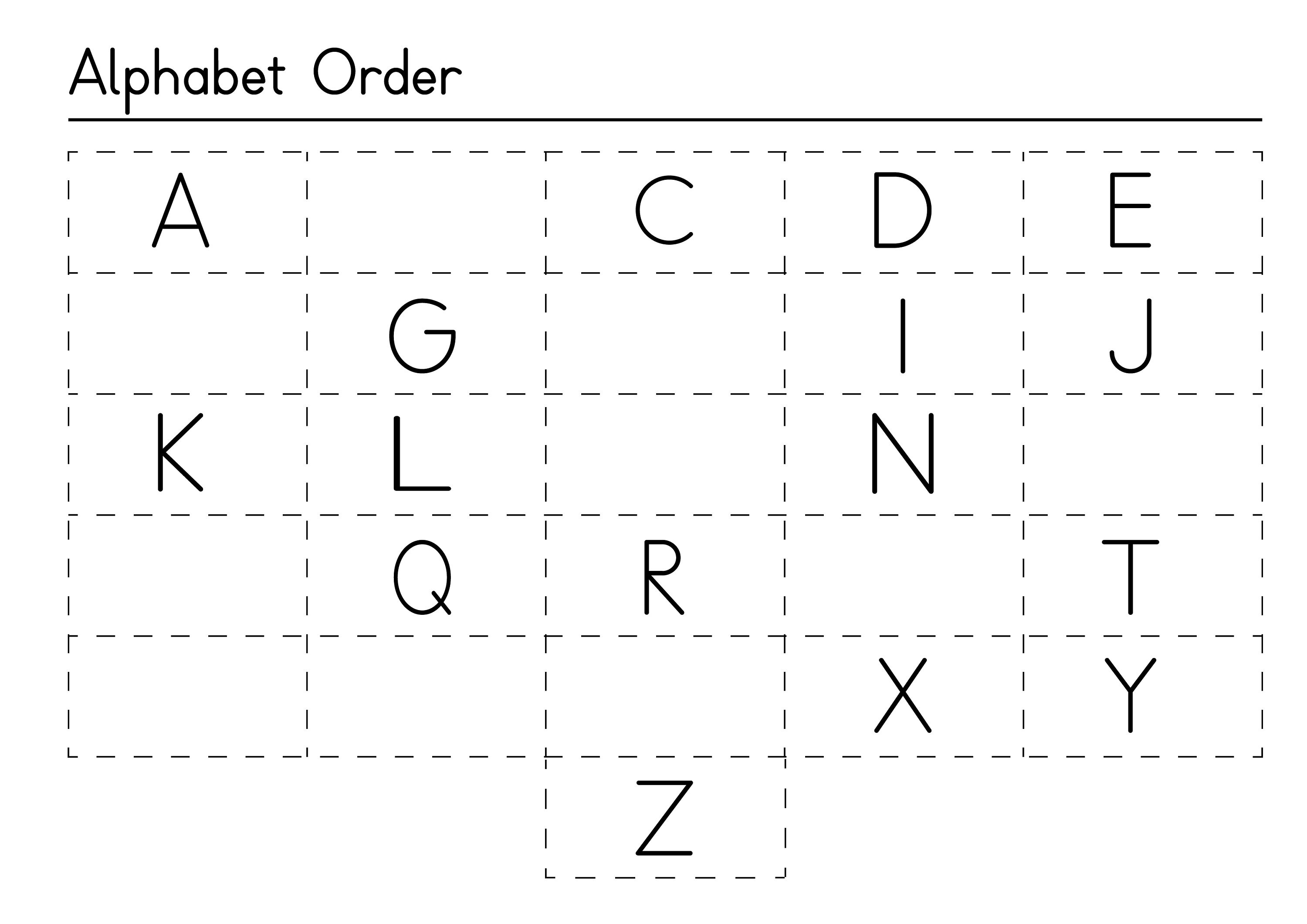 10printable ABC Order Work Mats/worksheets. Preschool-kindergarten ...