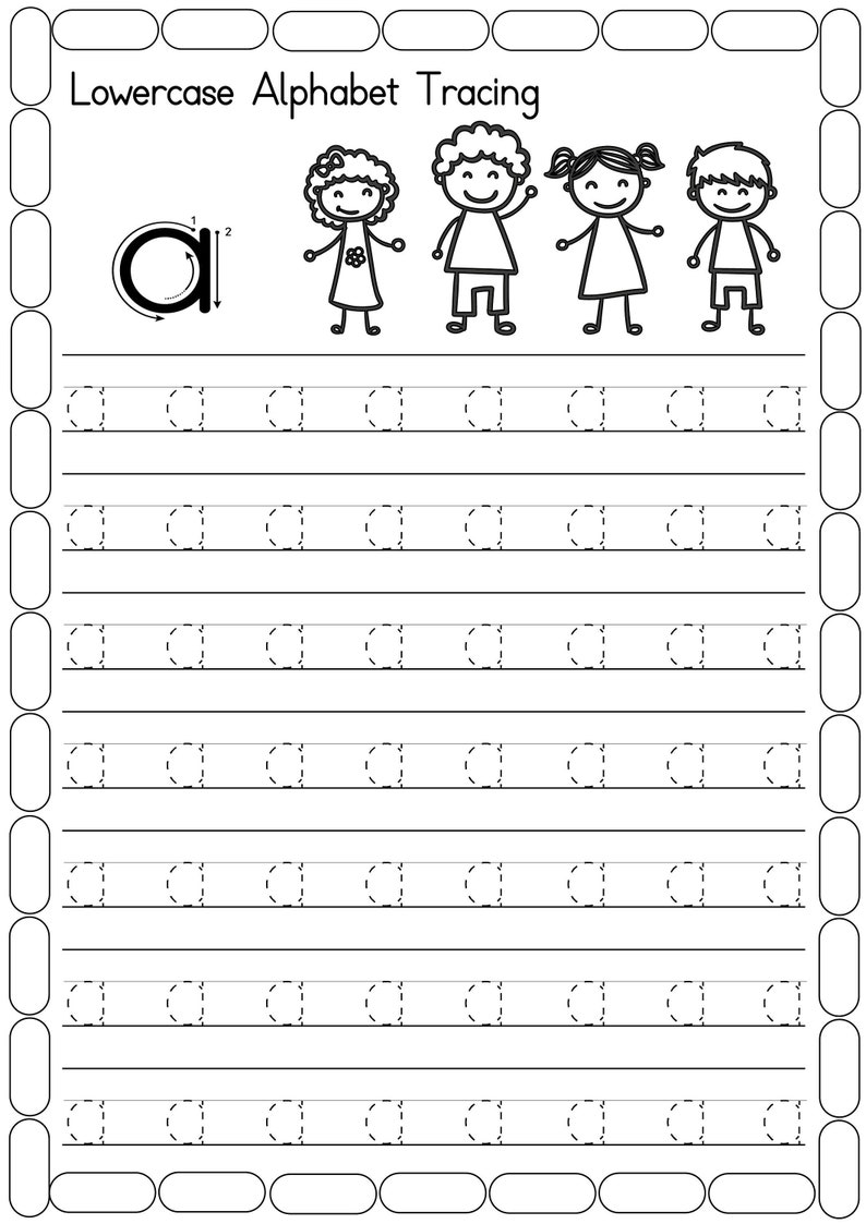Alphabet Tracing Worksheets: Lowercase Handwriting Practice (PDF) - Etsy