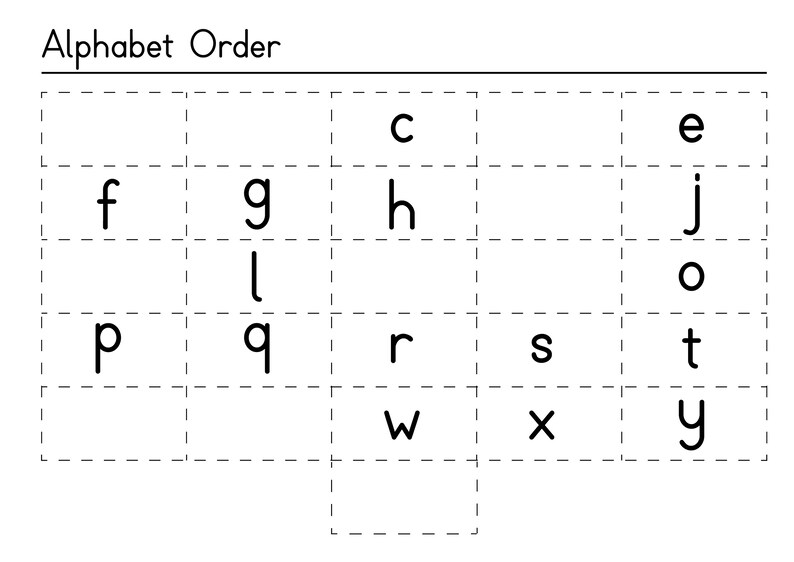 10printable ABC Order Work Mats/worksheets. Preschool-kindergarten ...