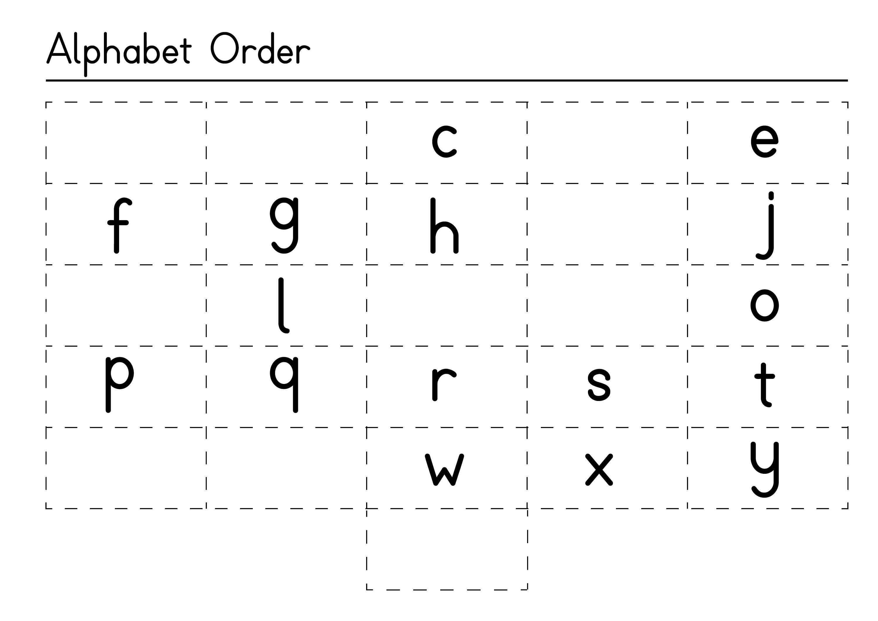 10printable ABC Order Work Mats/worksheets. Preschool-kindergarten ...