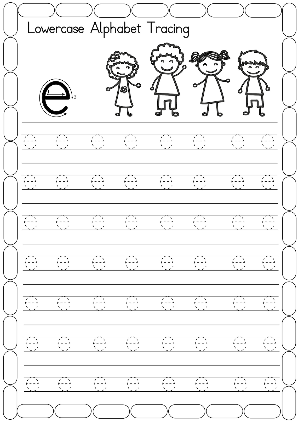Alphabet Tracing Worksheets: Lowercase Handwriting Practice (PDF) - Etsy