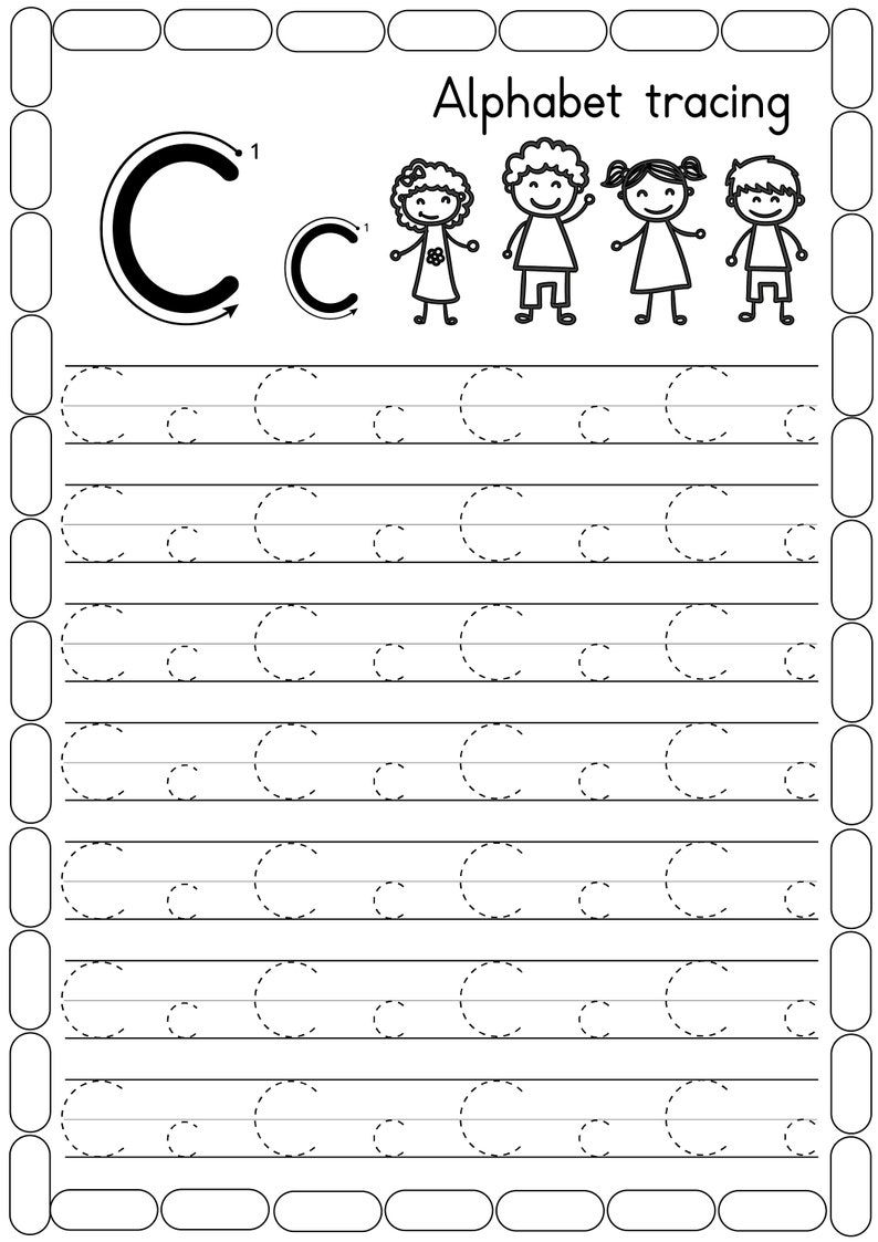 Alphabet Tracing Worksheets: Uppercase Handwriting (PDF) - Etsy