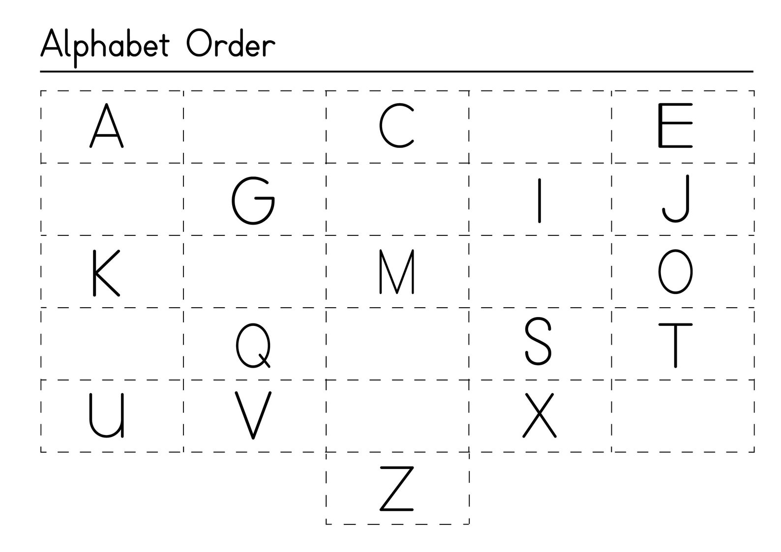 10printable ABC Order Work Mats/worksheets. Preschool-kindergarten ...