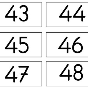 1-100 Numbers Printable Flash Card - Etsy