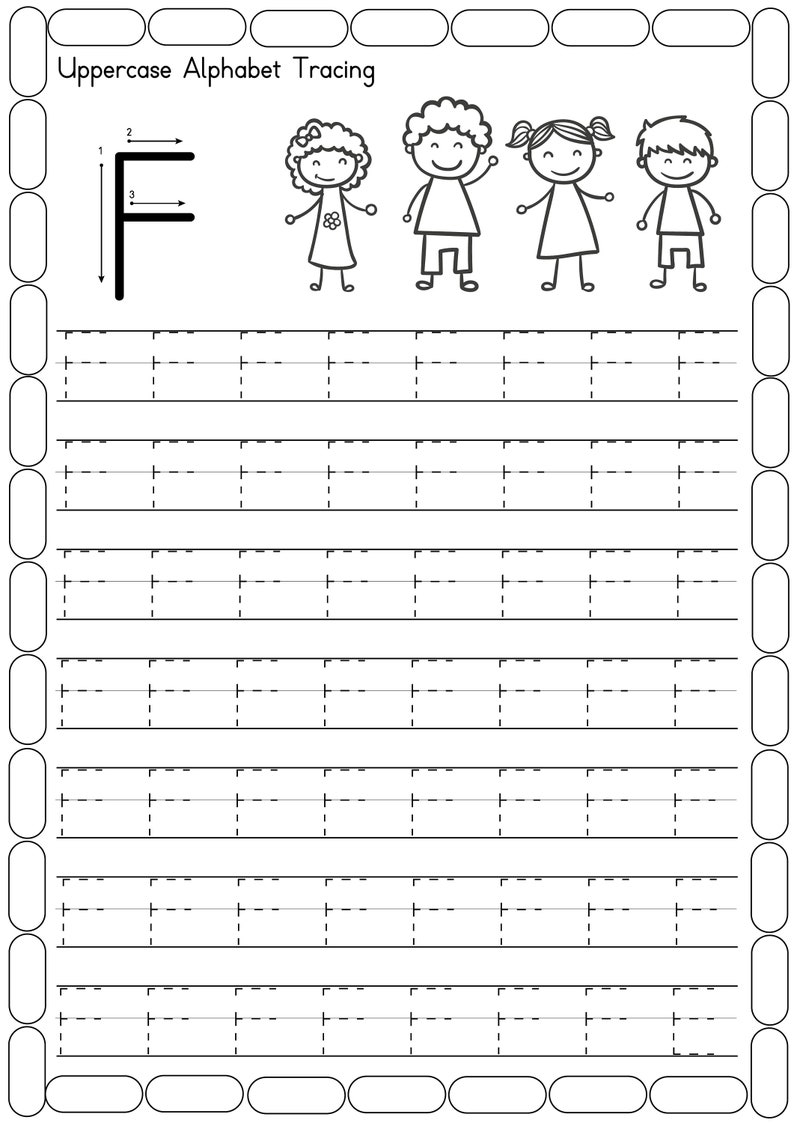 Alphabet Tracing Worksheets: 26 Printable Uppercase Pages (PDF) - Etsy