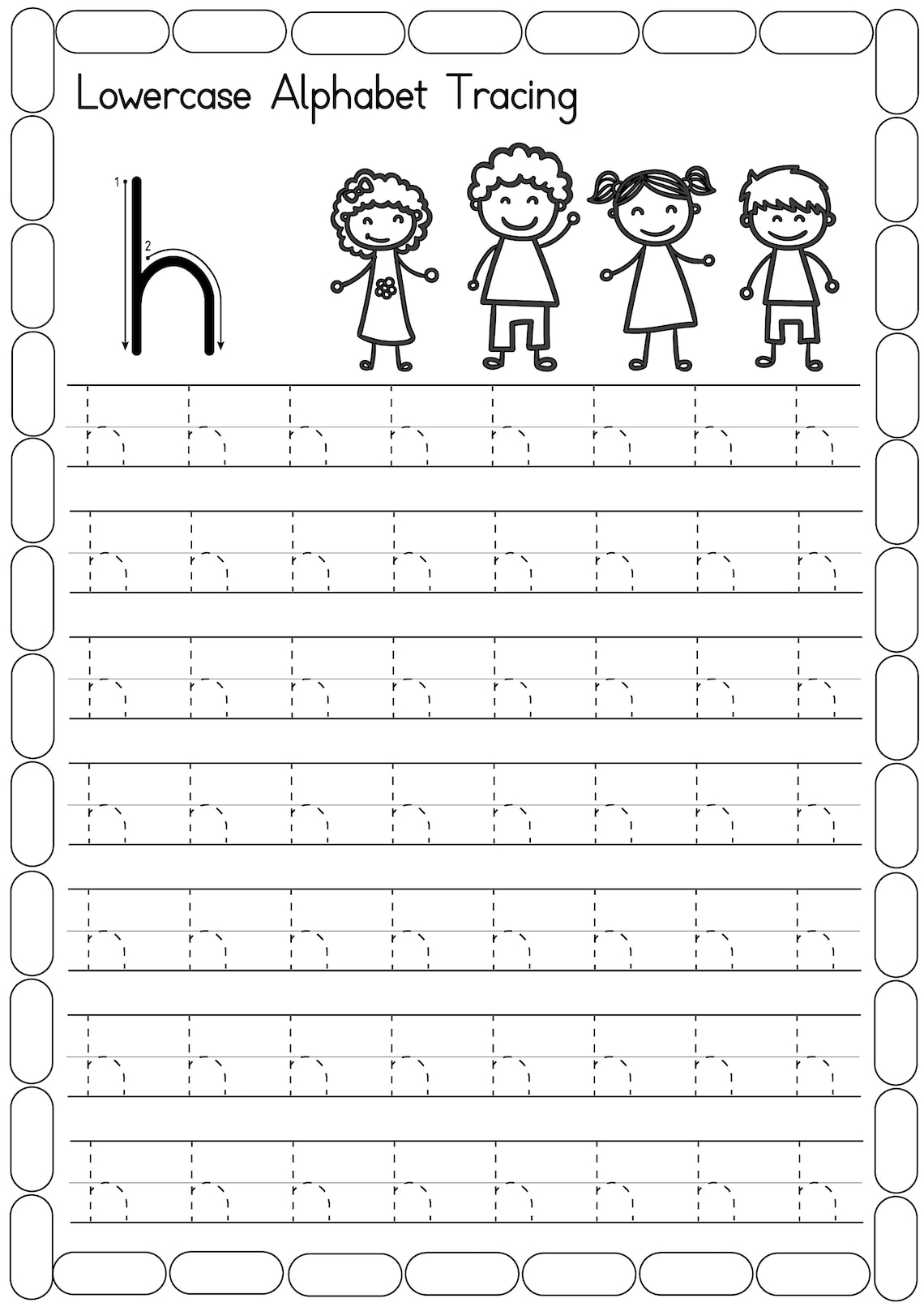 Alphabet Tracing Worksheets: Lowercase Handwriting Practice (PDF) - Etsy